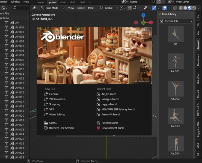 BlenderのRigifyポージング修行 (MPFB2-alpha3): BlenderでファンタジーCG！