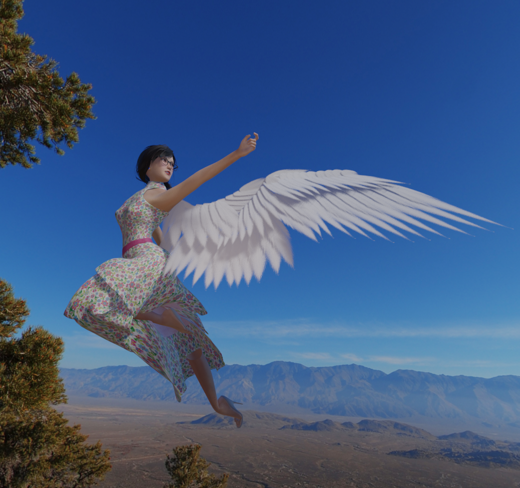 天使の翼、mpfb2のアセット化、成功！: BlenderでファンタジーCG！