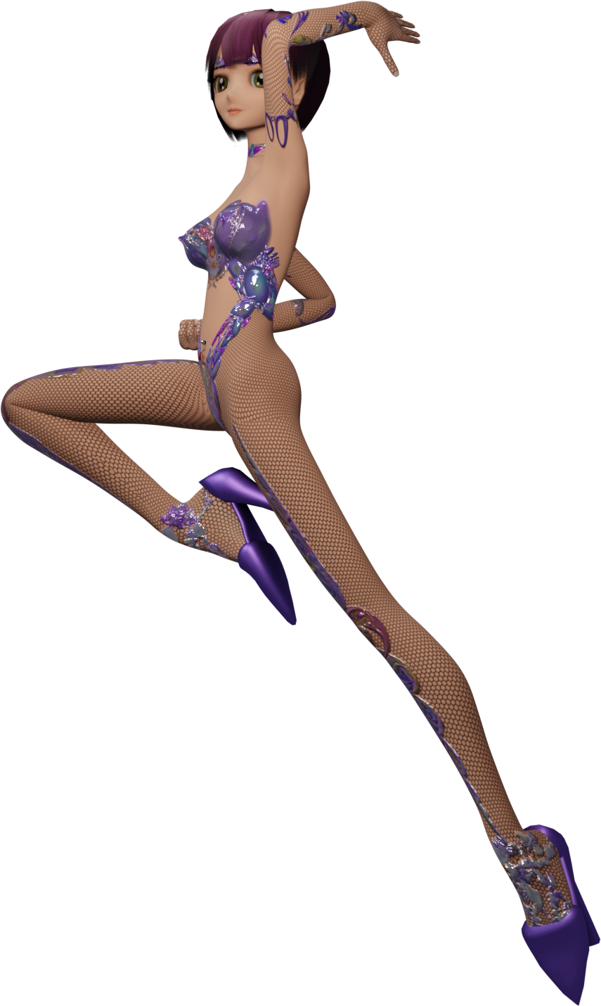 まずはアペンドしたポーズの調整から: BlenderでファンタジーCG！