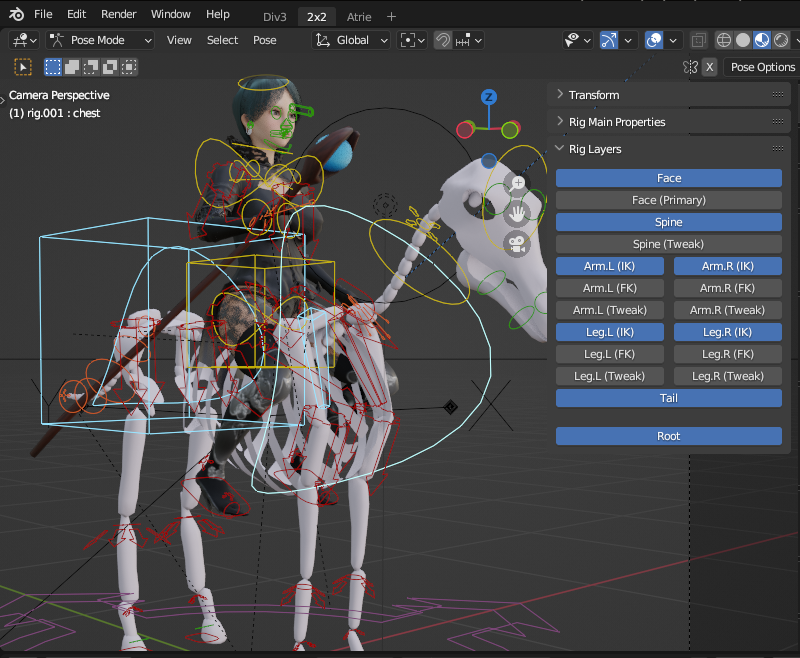 骨馬に乗る: BlenderでファンタジーCG！