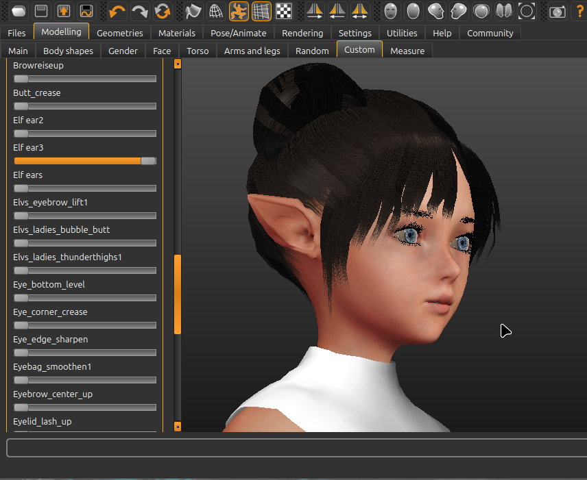エルフ耳、makehumanとmpfb2用、できました: BlenderでファンタジーCG！