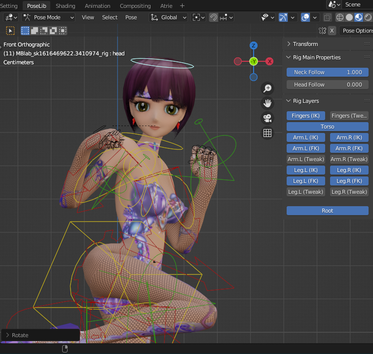 今度はMB-labでRigify用ポーズ作り: BlenderでファンタジーCG！